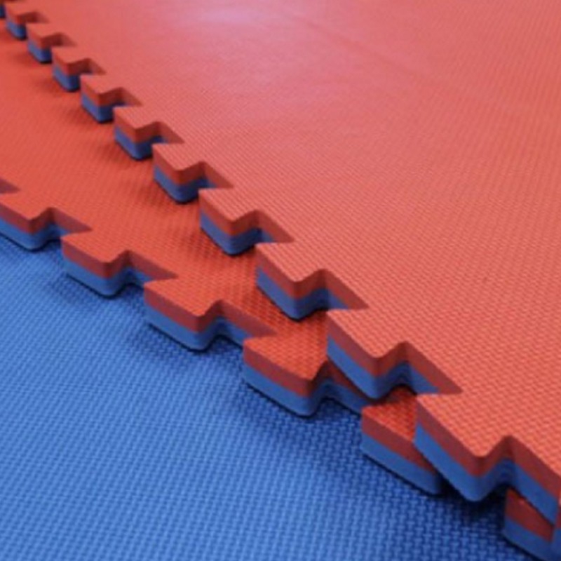 Puzzle tatami réversible kinefis coloris bleu - rouge (épaisseur 25 mm ...