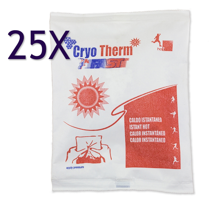 Pack de 25 unités - poche de chaleur instantanée cryo therm fast (14x18 ...